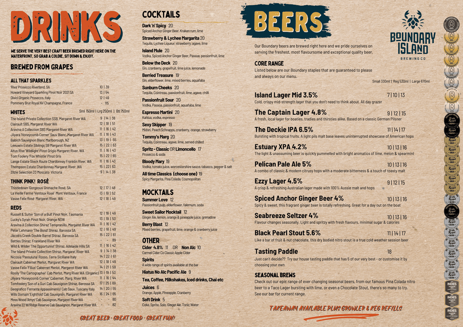 Menus – Boundary Island Brewing Co