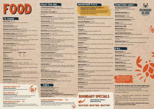 Menus – Boundary Island Brewing Co
