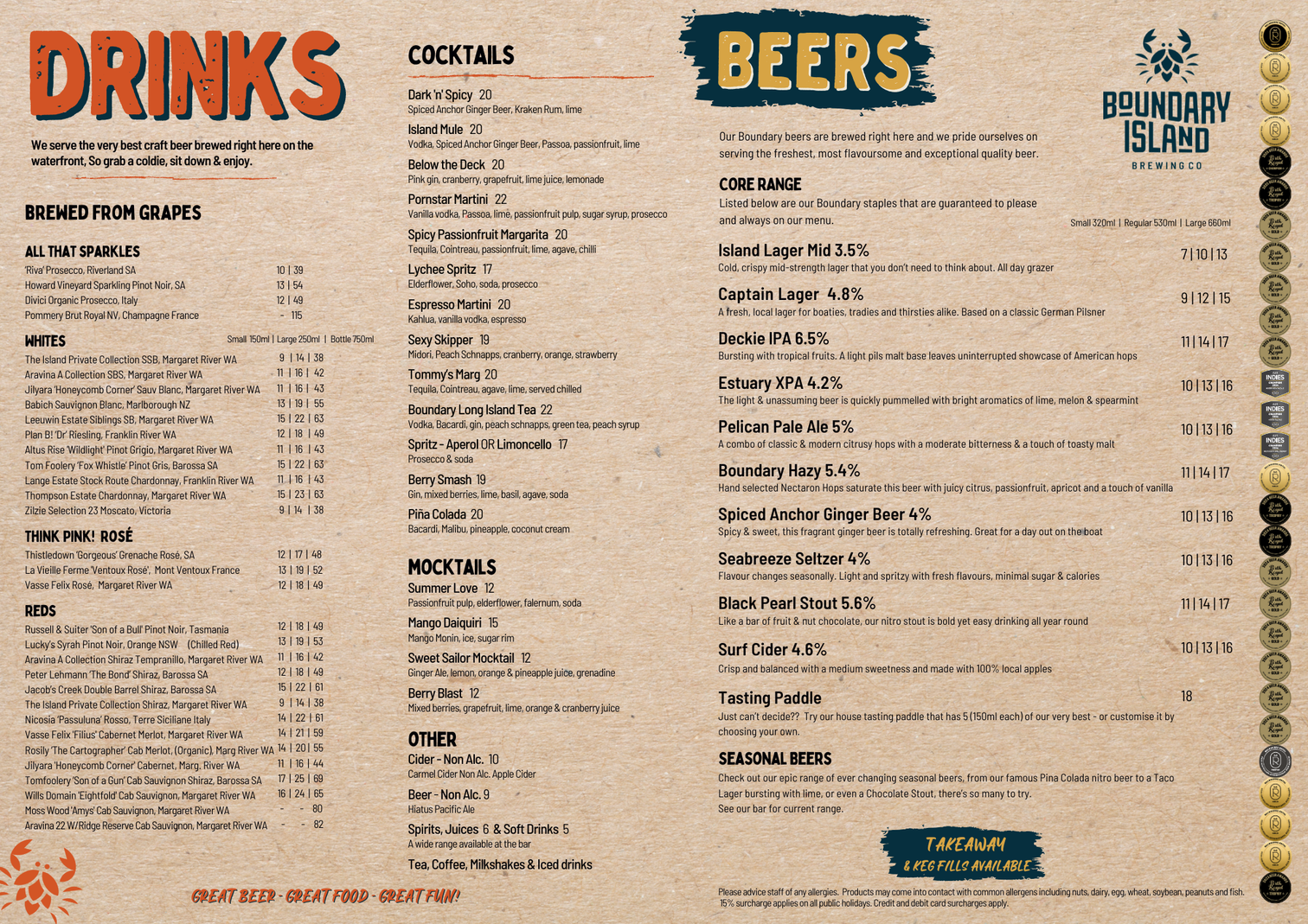 Menus – Boundary Island Brewing Co