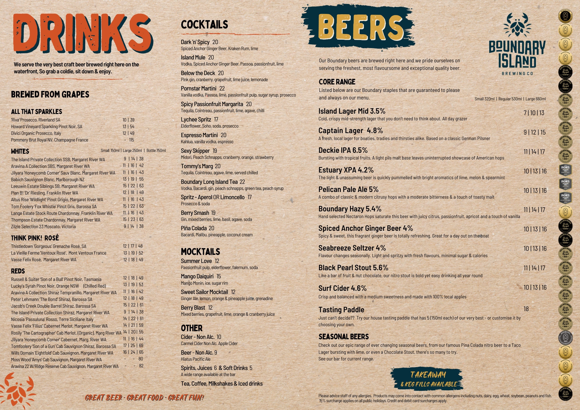 Menus – Boundary Island Brewing Co